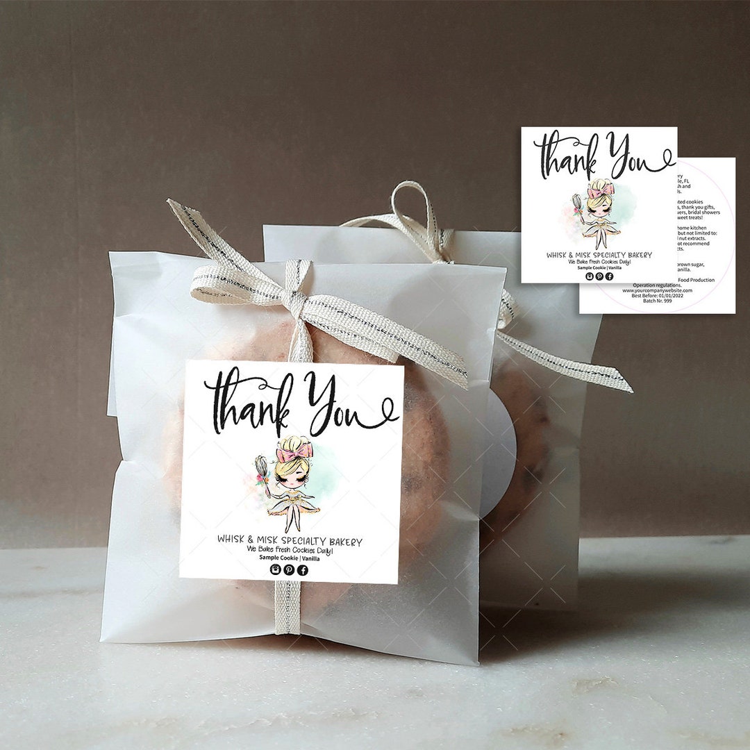 Thank You Bakery Gift Sticker Sample Baking Goods Label - Etsy