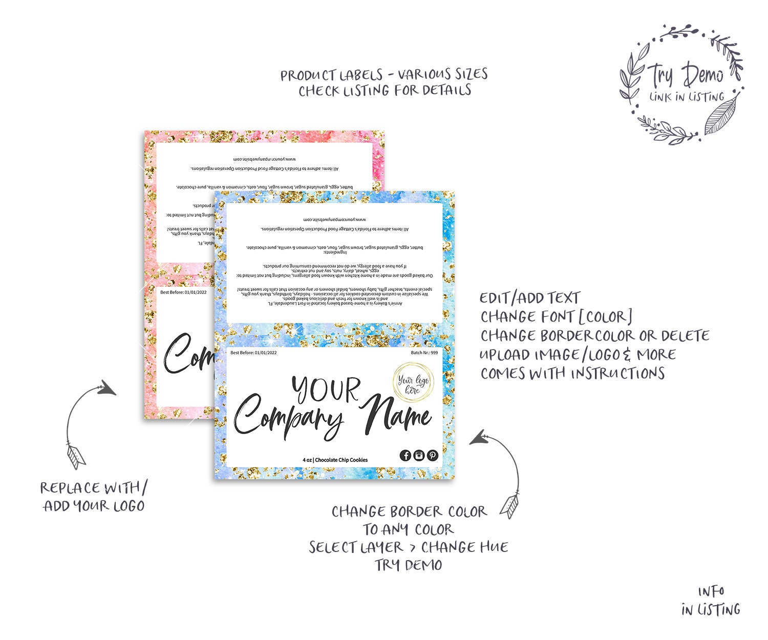 Food Label Set Bag Topper Pastry Packaging Tag Food Topper - Etsy