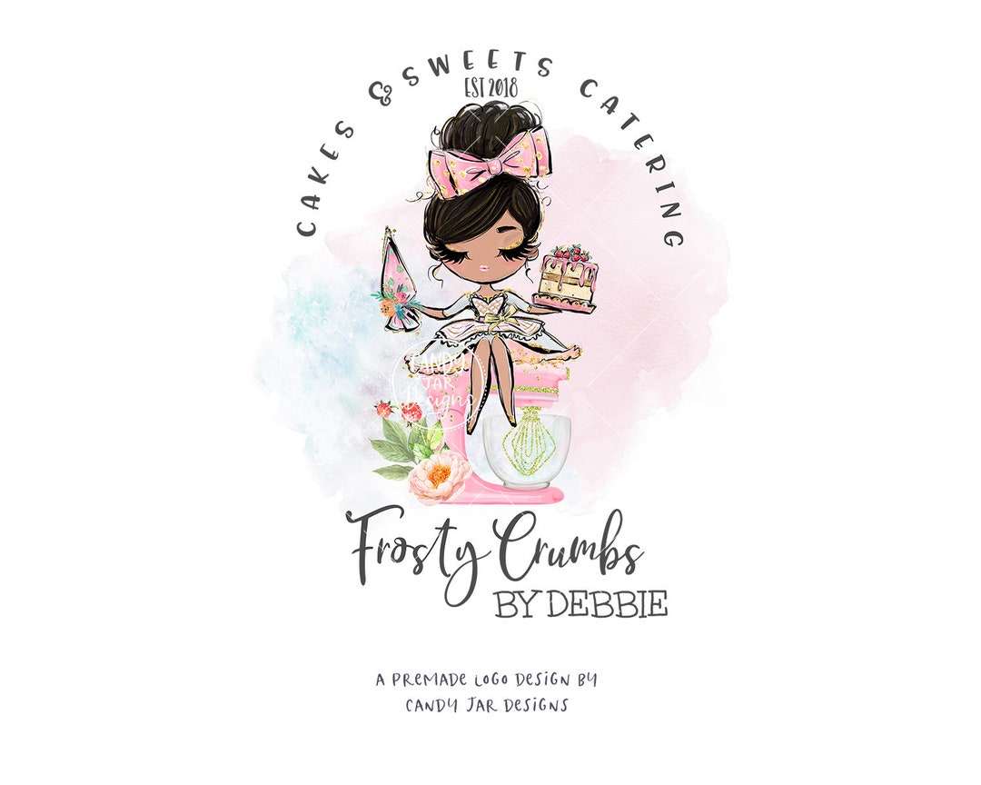 Sweets Bakery Logo, Cake Baking Girl Logo, Cake Catering, Pastry Shop ...