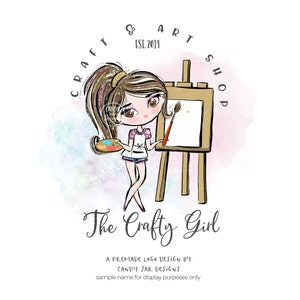 Crafty Girl Logo, Artist Logo, Crafter Logo, Art Shop Logo, Art ...