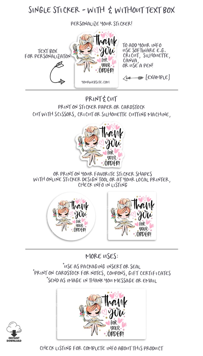 Baker Thank You Sticker Cake Baking Stickers Bakery Shop - Etsy