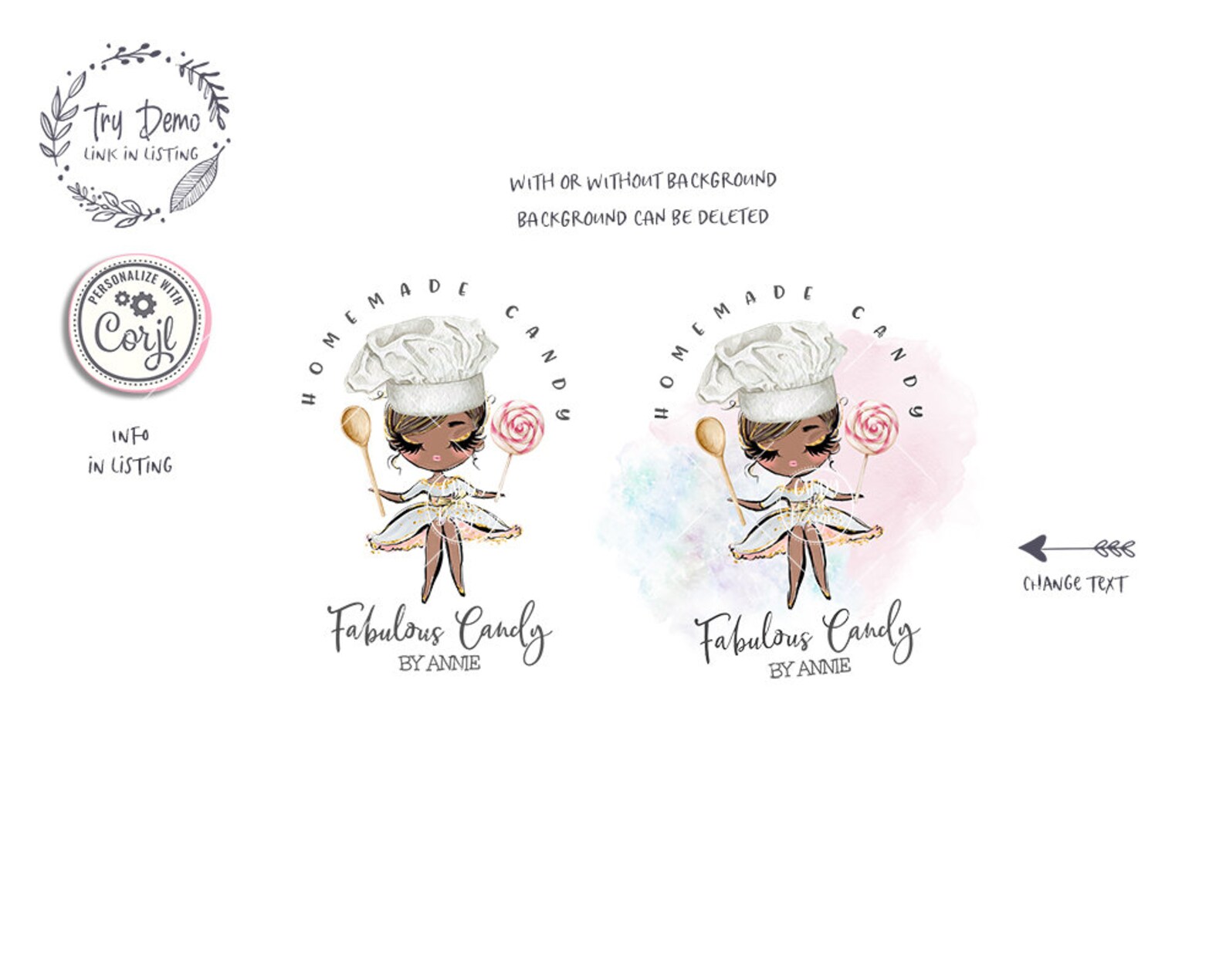 Candy Baker Logo Candy Maker Logo Lollipop Logo Sweet | Etsy