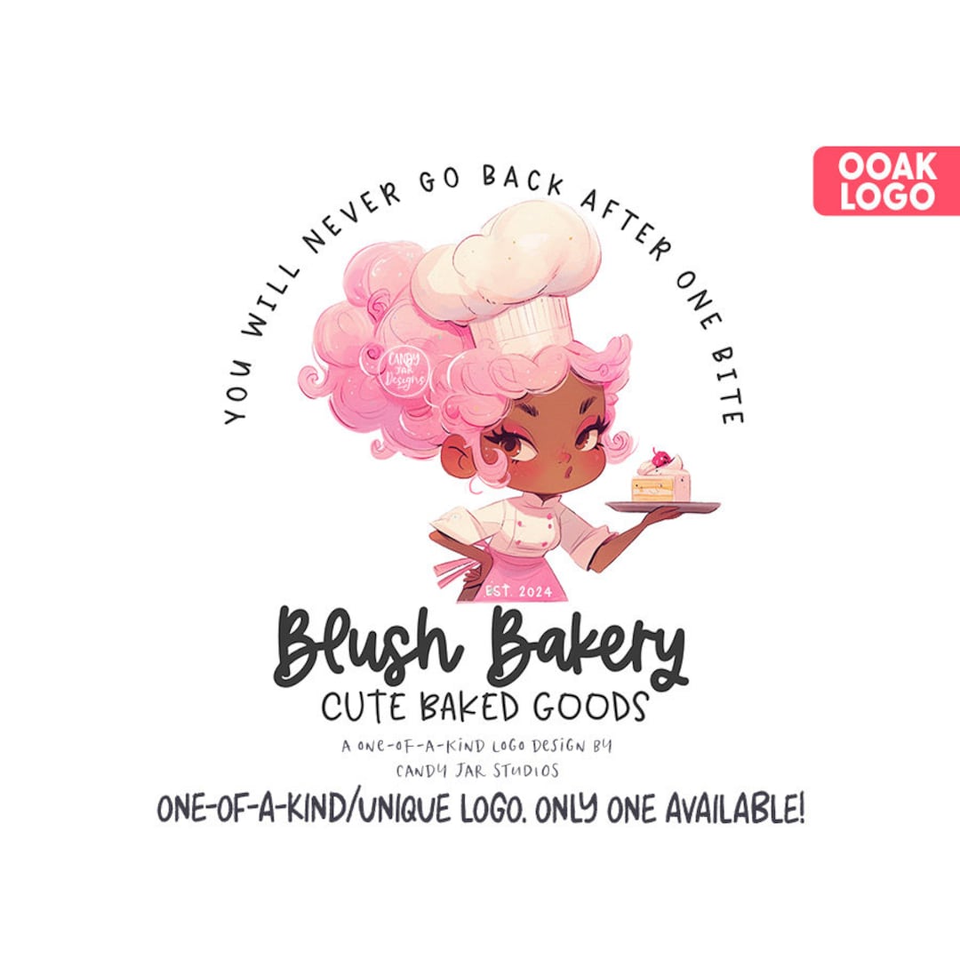 Baking Girl Logo, Bakery Girl Logo, Cute Girl Logo, Custom ...