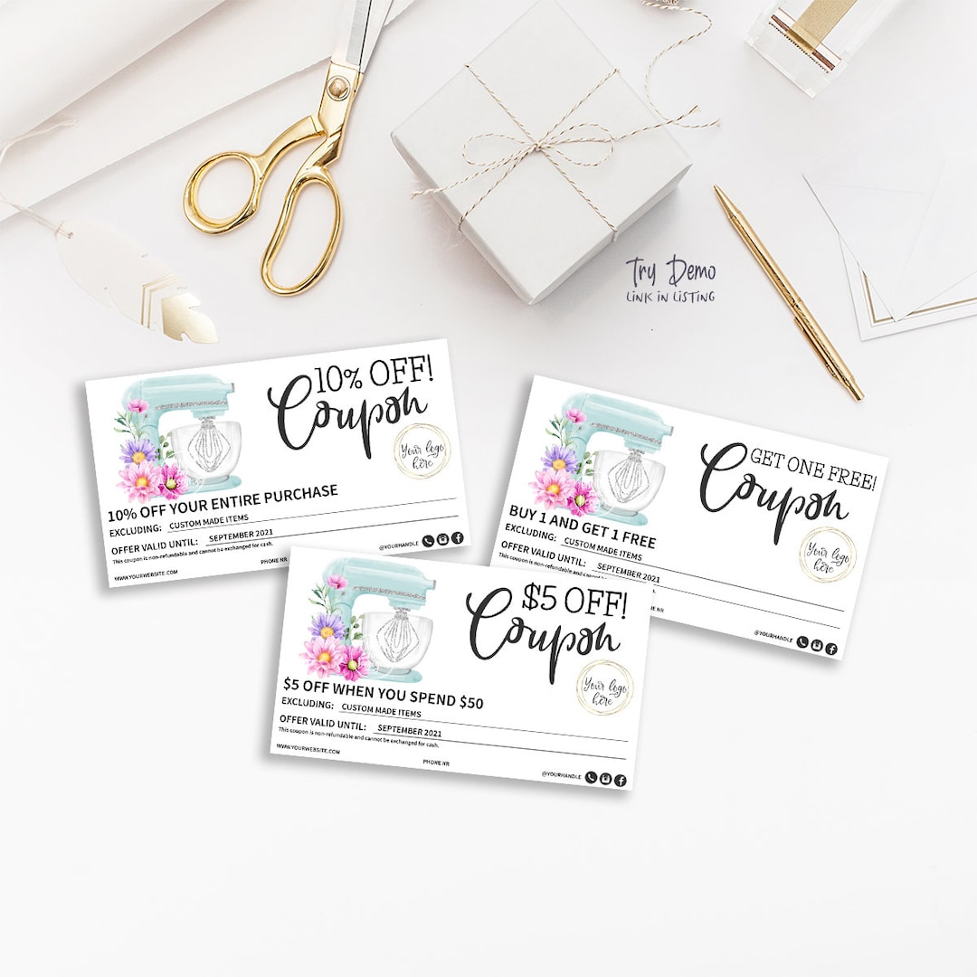 Bakery Gift Coupons, Baking Coupons, Gift Card, Pastry Shop Insert ...