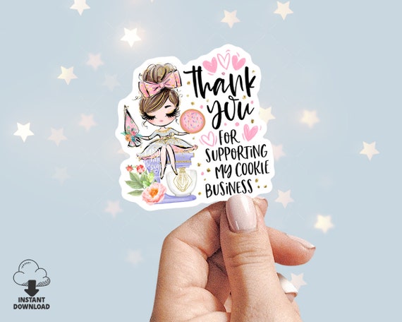 Sugar Cookie Baker Thank You Sticker Cookie Baking Stickers | Etsy