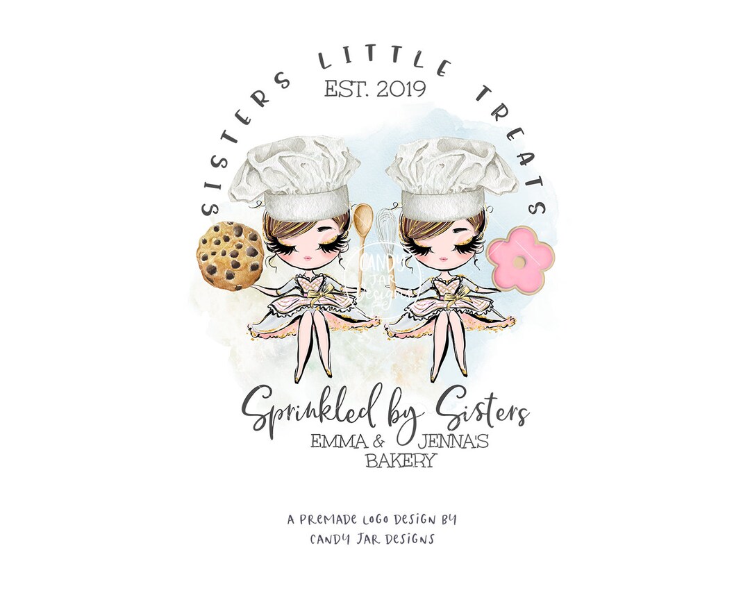 Bakery Friends Logo, Cookie Baker Besties Logo, Baking Girls, Cookie ...