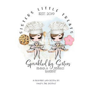Bakery Friends Logo, Cookie Baker Besties Logo, Baking Girls, Cookie ...