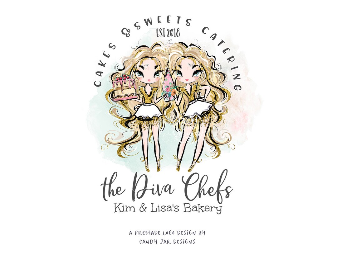 DIY Baking Girls Logo Bakery Friends Logo Party Catering - Etsy