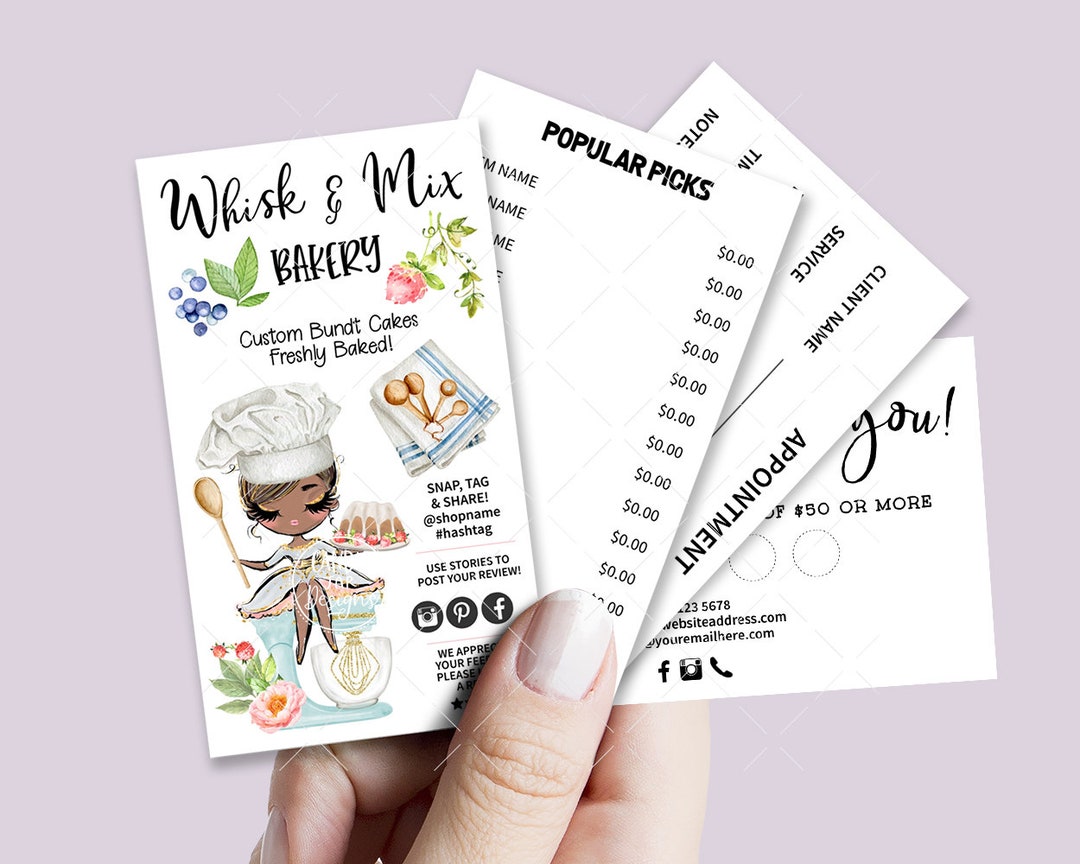Bakery Business Card Set, Mini Menu Card, Appointment Card, Loyalty ...