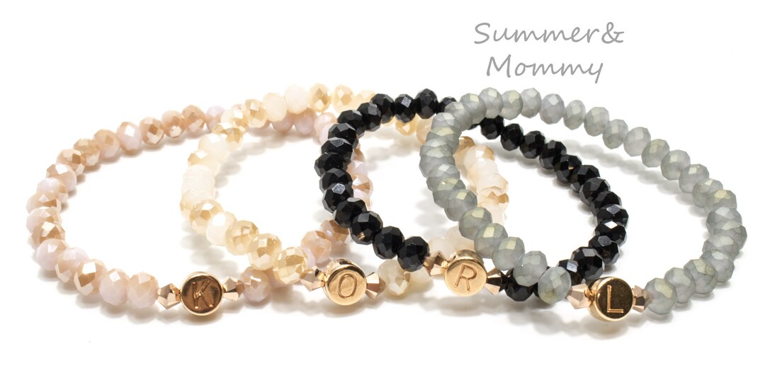 Bracelet Personalized Initial Bracelet Rose Gold, Bracelet With Letters ...