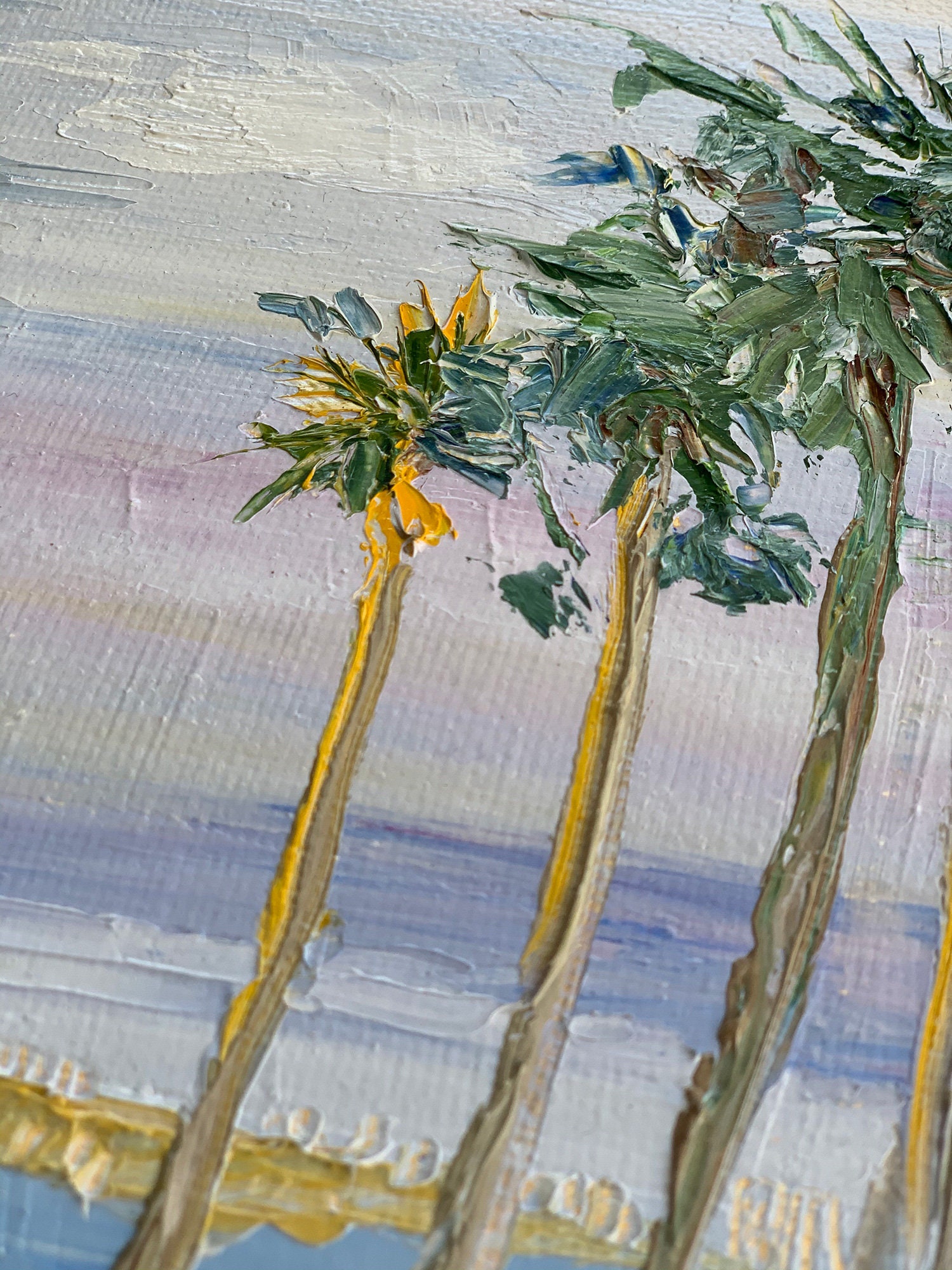 San Diego Beach Painting - Ocean Beachscape - Palm Trees Oil Painting ...