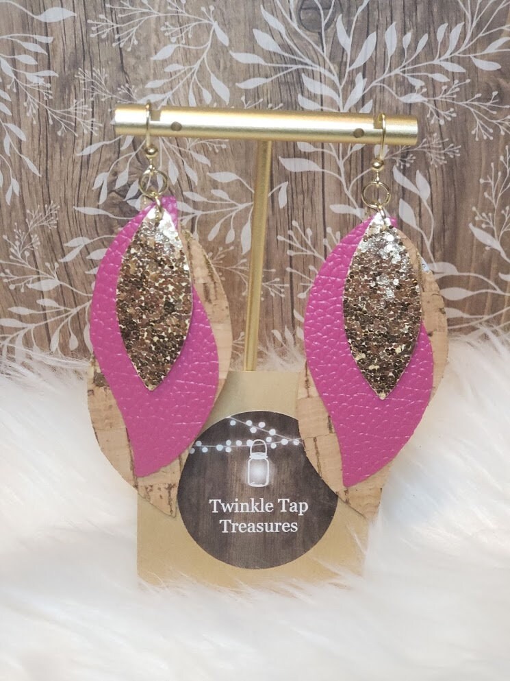 Three Layer Wave Shaped Faux Leather Earrings - Etsy