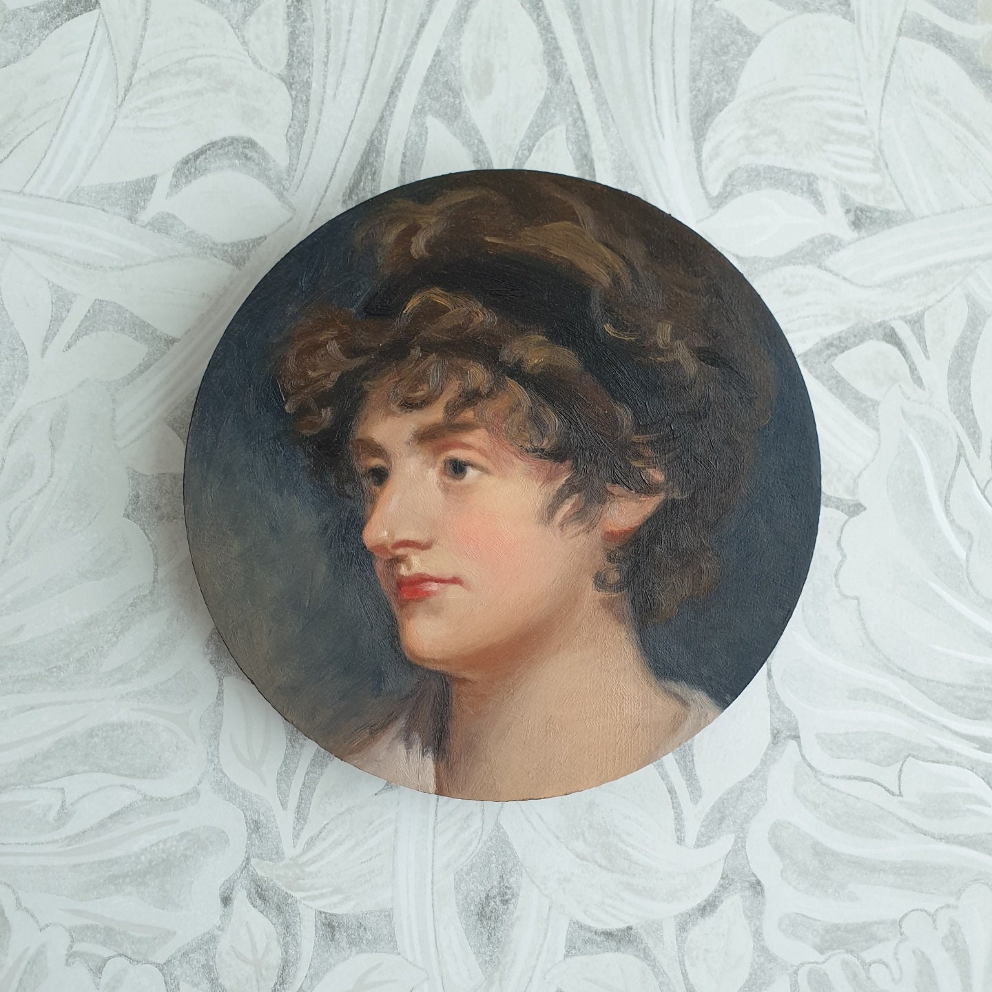 Portrait of Lady Jane, Antique Style Original Oil Painting,18th Century ...