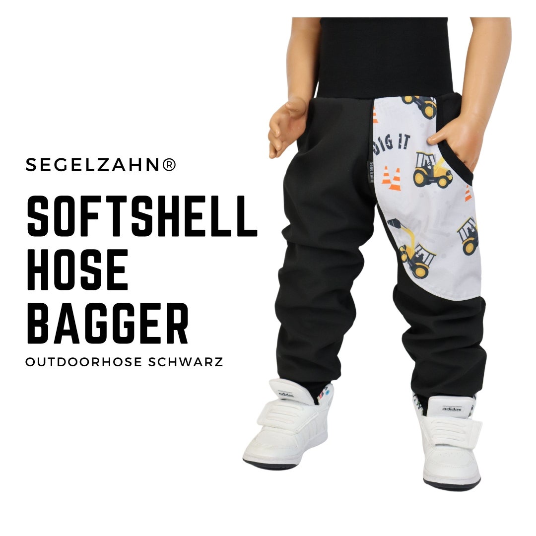 Softshell Pants Children Excavator Black, Rain Pants Lined Unisex Child ...