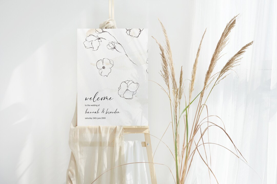 Hannah Wedding Welcome Sign, Printable Welcome Sign, Rustic Welcome ...