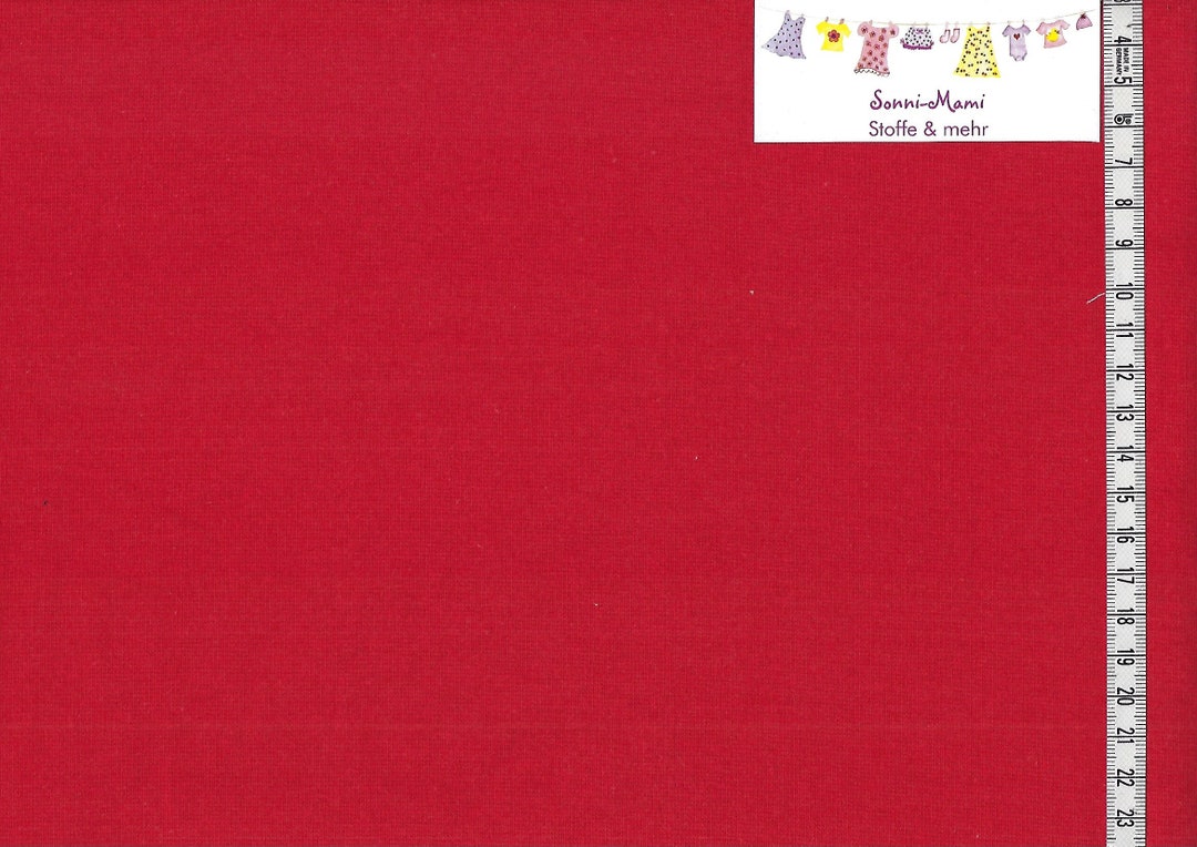 14,29 Eur/qm Bündchen Uni Rot, Helles Rot - Etsy