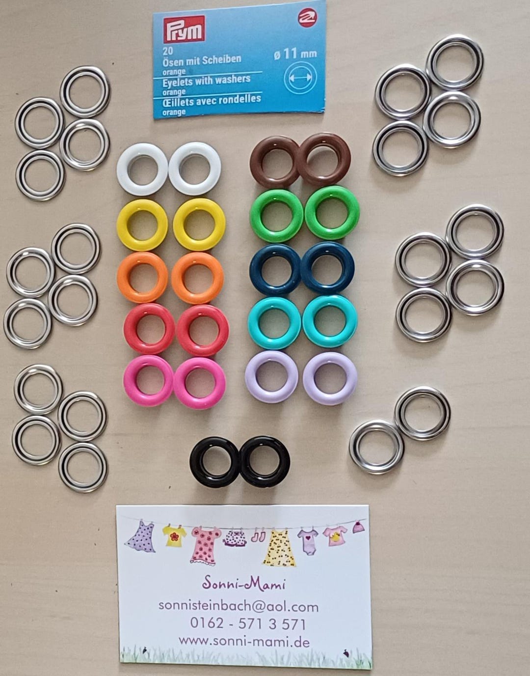Prym Bunte Ösen Mit Scheiben 11 Mm Alle Farben Je 2 Stück - Etsy