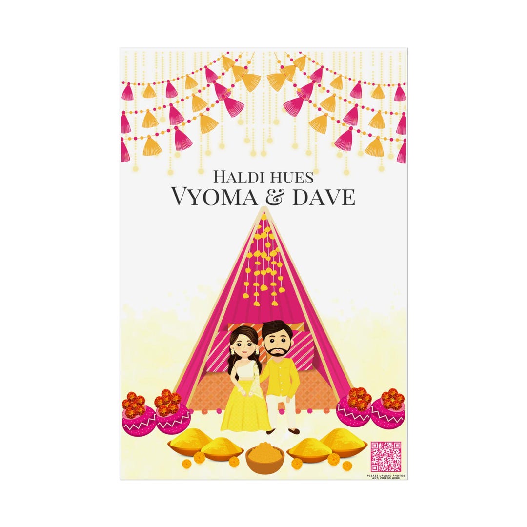 Elegant Haldi Poster, Wedding Decor, Event Signage, Party Welcome Sign ...