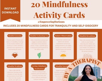 Mindfulness Activity Cards, Printable, Set of 30 - Etsy
