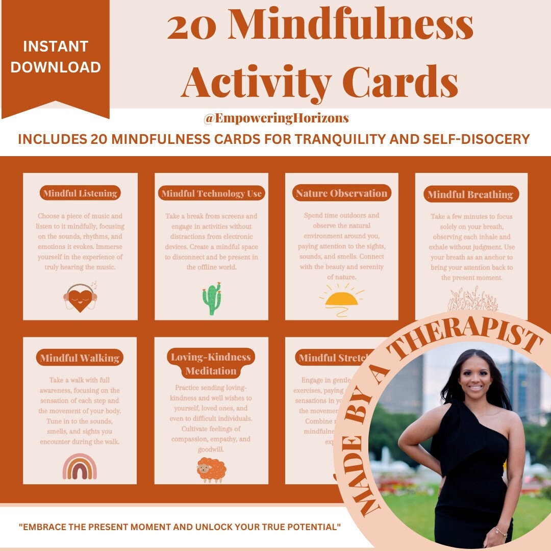 Mindfulness Activity Cards - Etsy