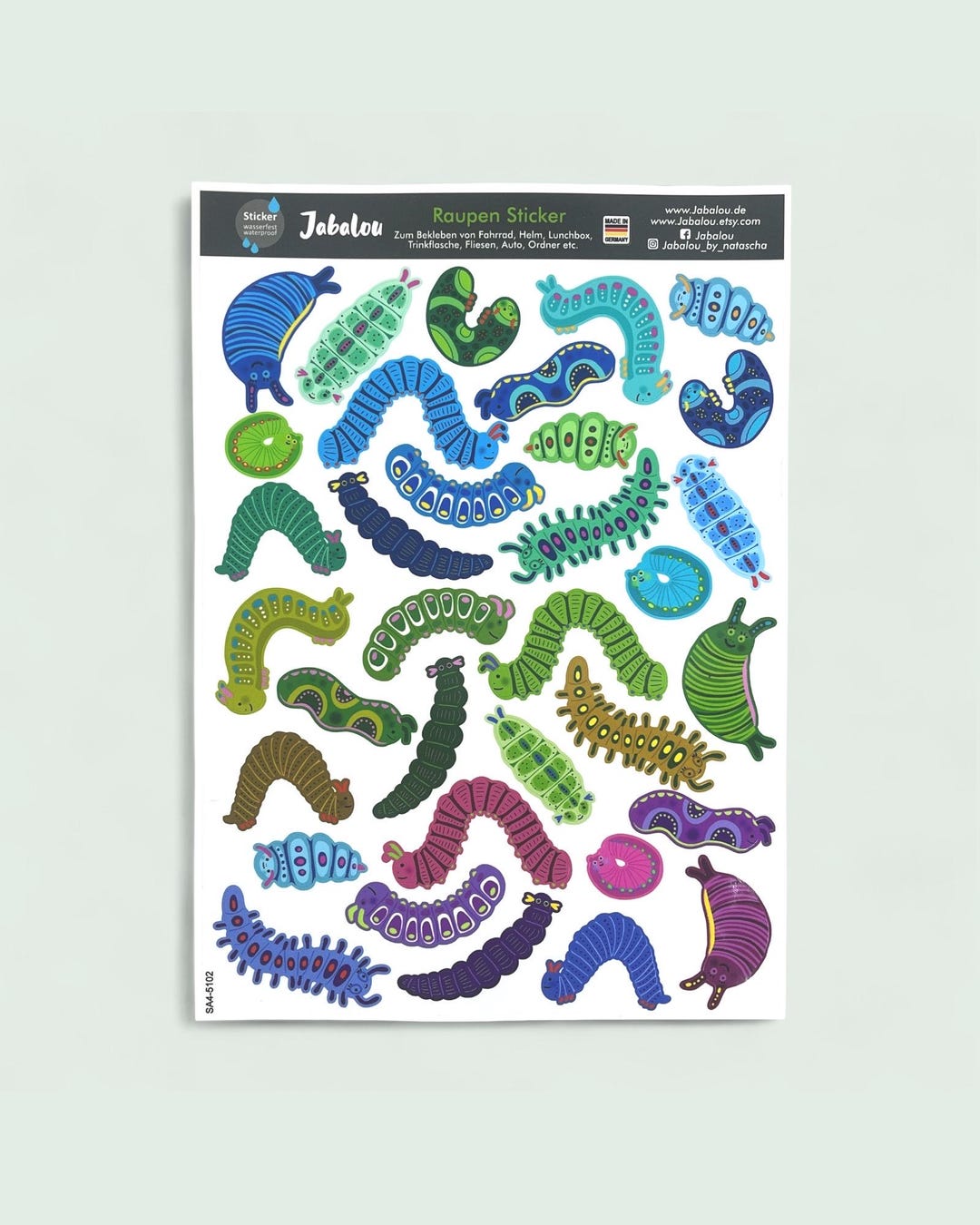 Waterproof Caterpillar Stickers - Etsy