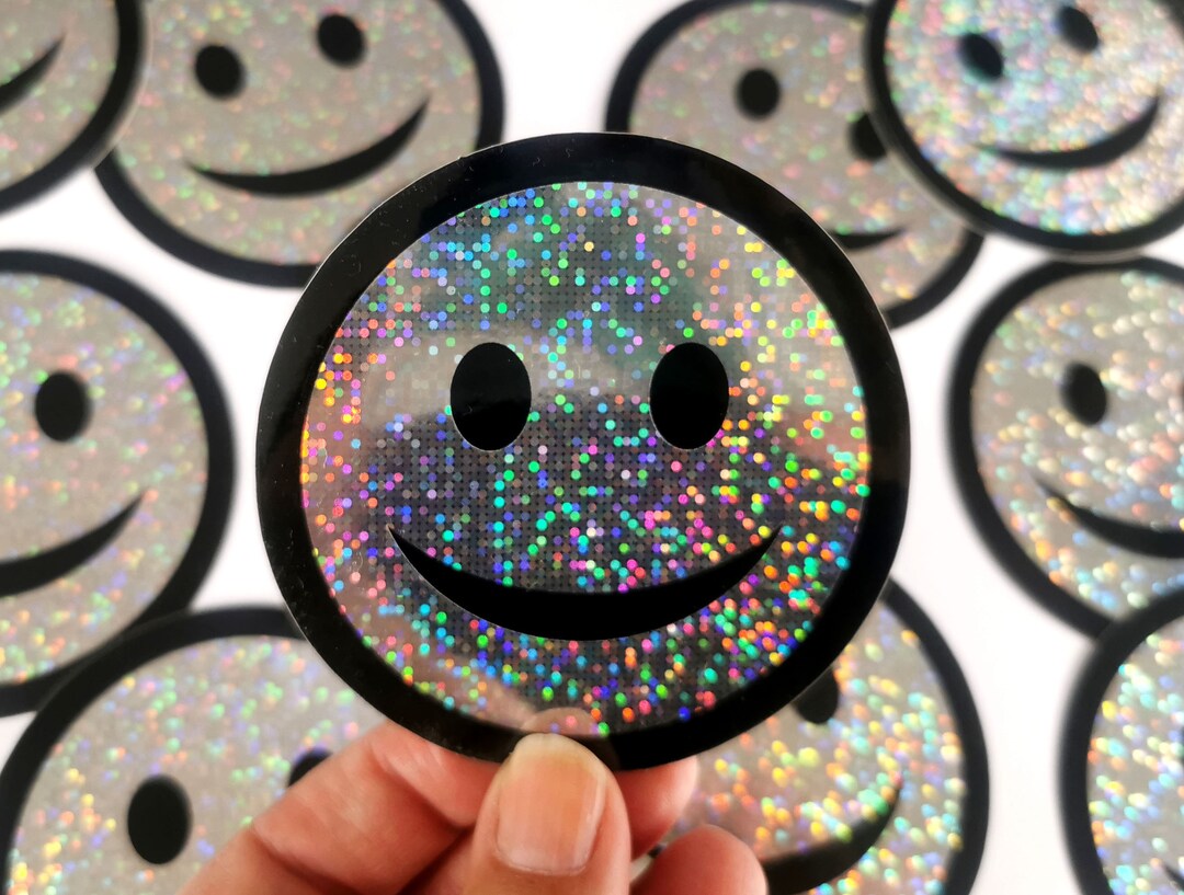 Glitter Sticker, Waterproof, Smiley Face - Etsy