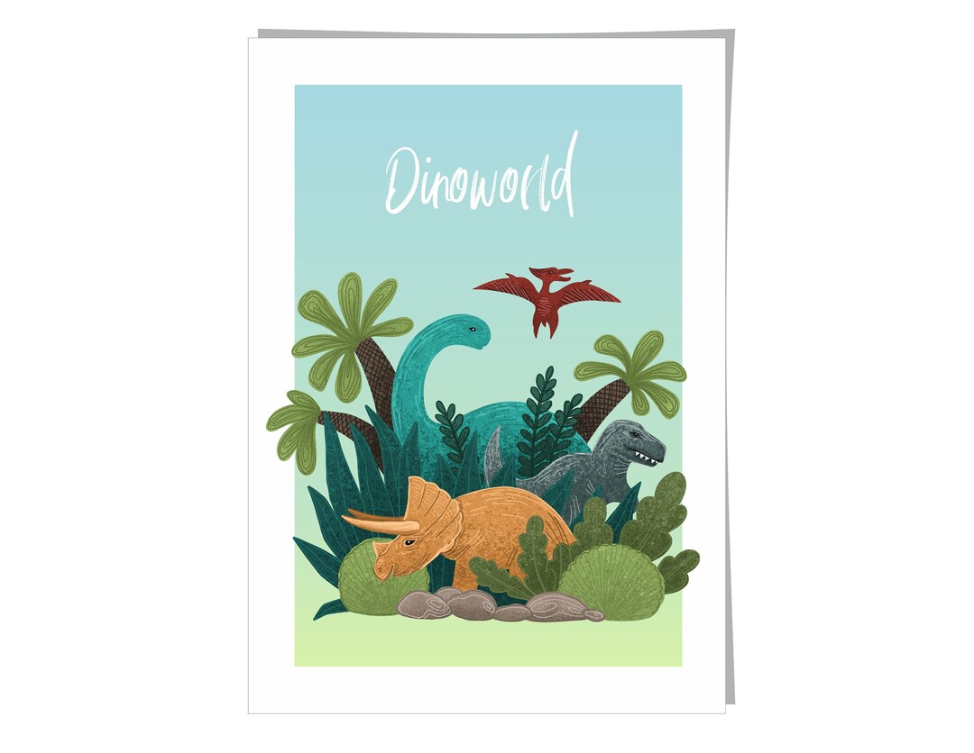 Poster Dinosaurs Dinoworld Digital Print - Etsy