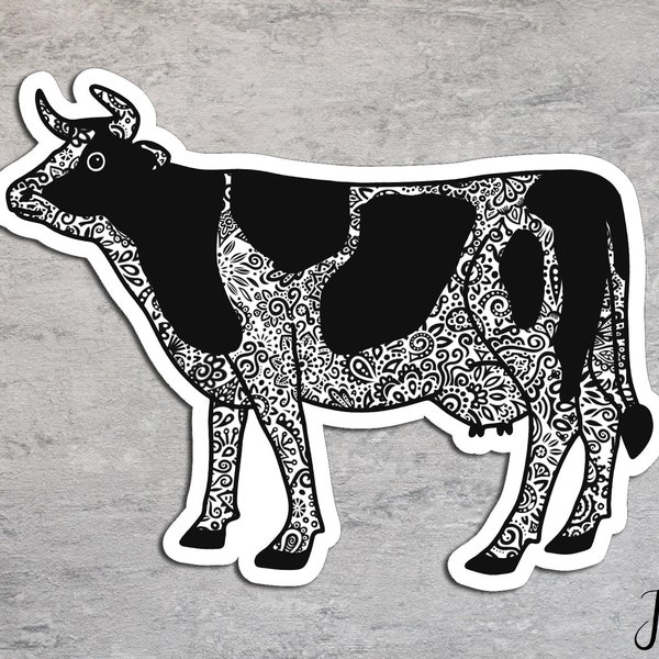 Zentangle Cow - Etsy