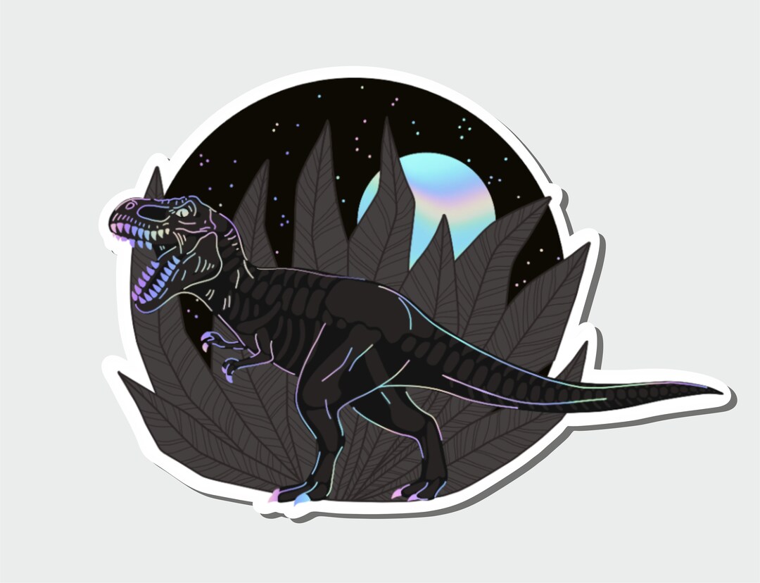 Holographic Dinosaur Sticker Waterproof - Etsy