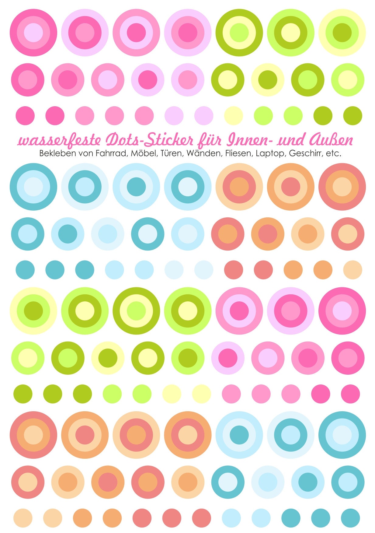 Punkte Aufkleber fürs Fahrrad Dots Sticker Fahrrad - Etsy