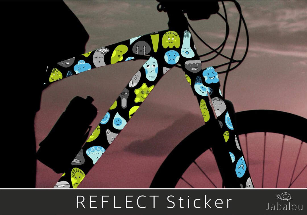 Reflective Stickers Emotion Smiley Boy Bicycle - Etsy