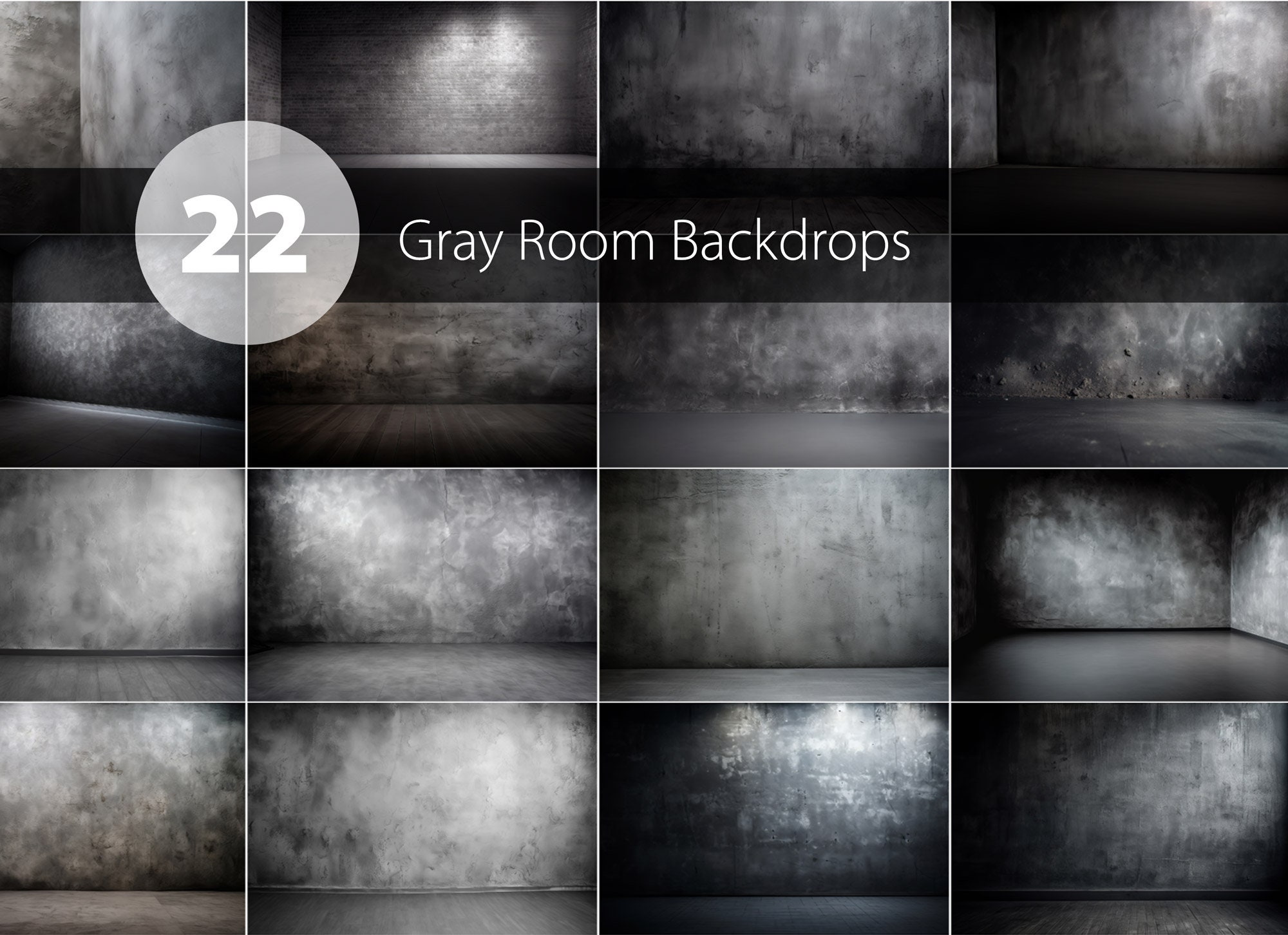 22 Gray Room Photoshop Backdrops for Dance & Portrait Photography ...