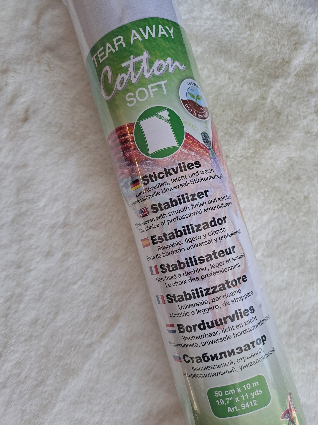 Madeira Cotton Soft 50 Cm Wide Embroidery Stabilizer Tear-off ...