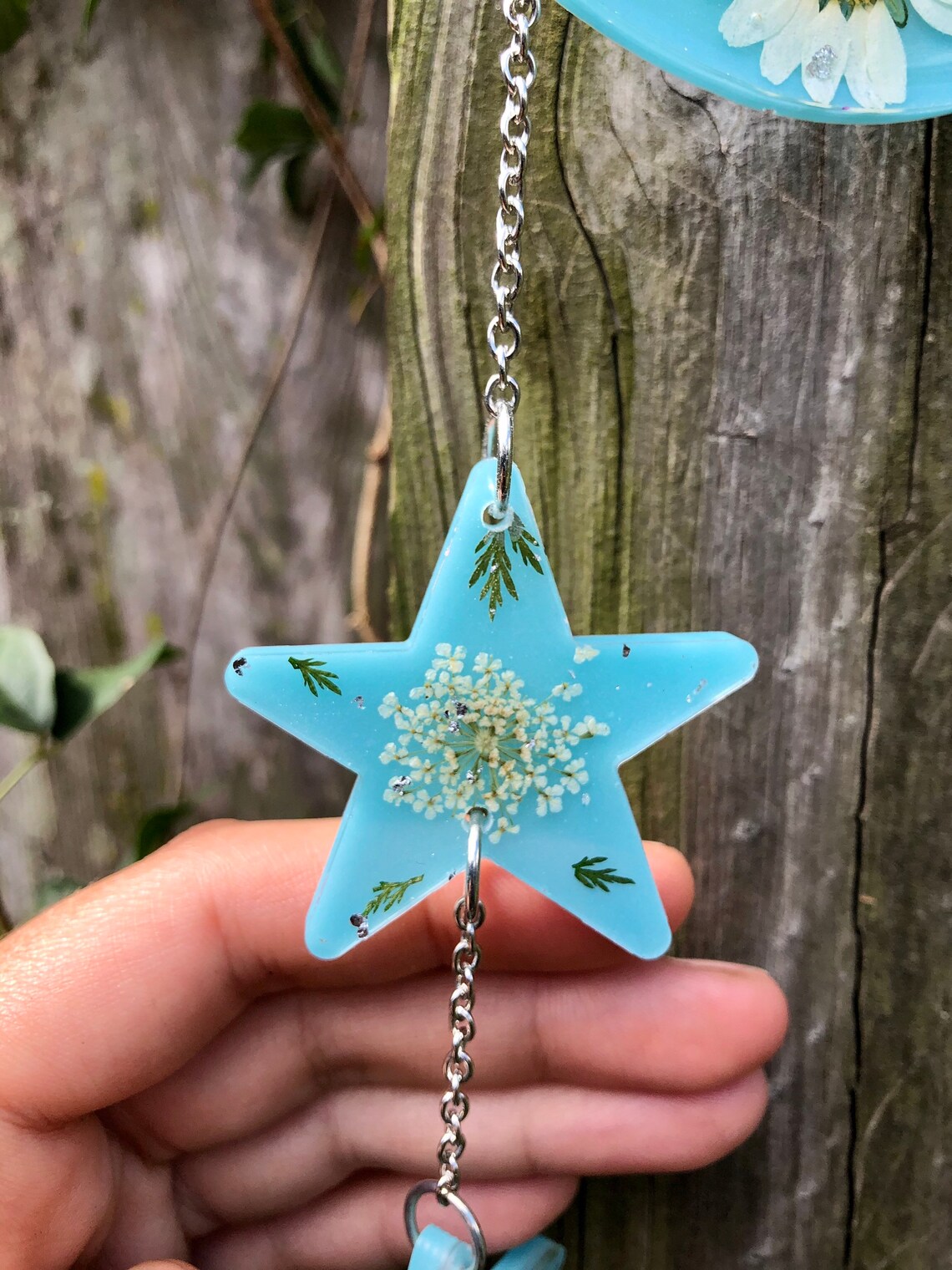 Media Luna Resina Pared Colgante Azul bebé - Etsy España