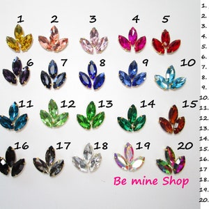 5er Set 7x15mm gold Knopf-Set Knöpfe Strass Kristall Marquise Navette ...