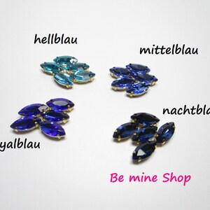 5er Set 7x15mm gold Knopf-Set Knöpfe Strass Kristall Marquise Navette ...