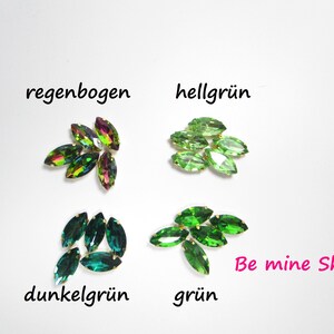 5er Set 7x15mm gold Knopf-Set Knöpfe Strass Kristall Marquise Navette ...