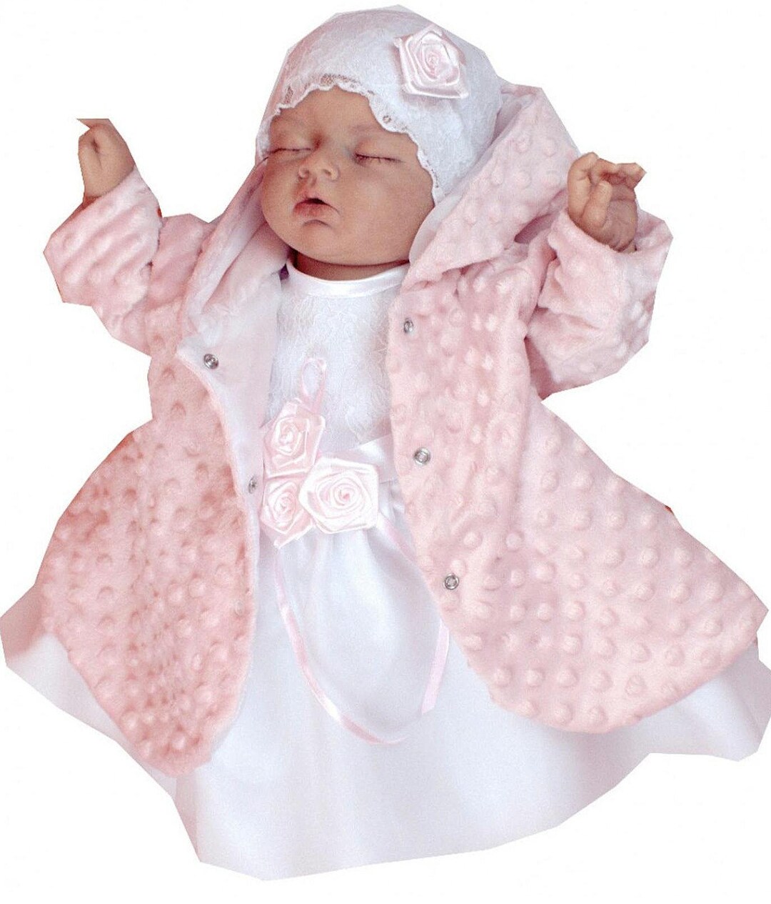 Minky, Baptism Set, Christening Set for Girl, Dress for Girl, Lace ...