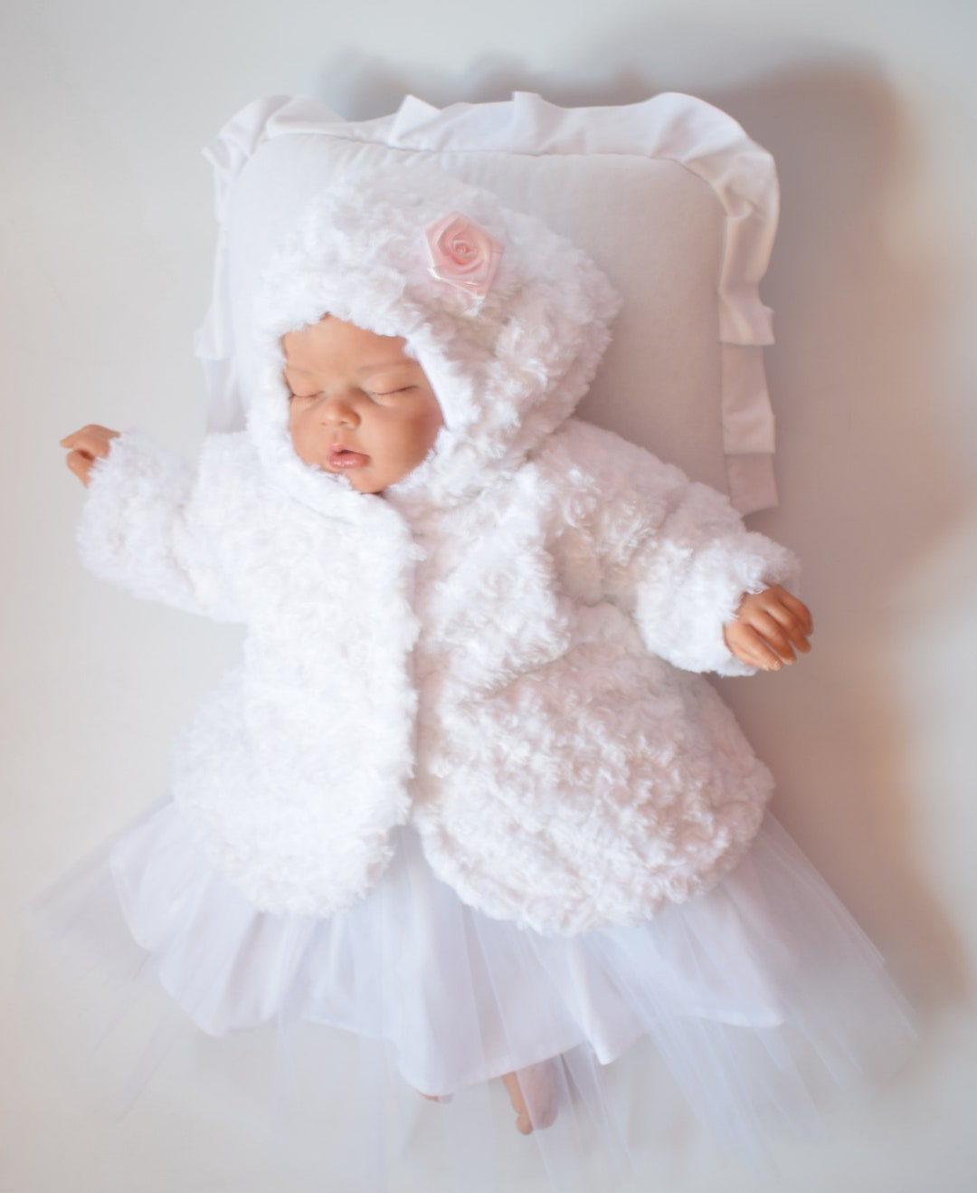 Minky, Baptism Set, Christening Set for Girl,hat for Girl,christening ...