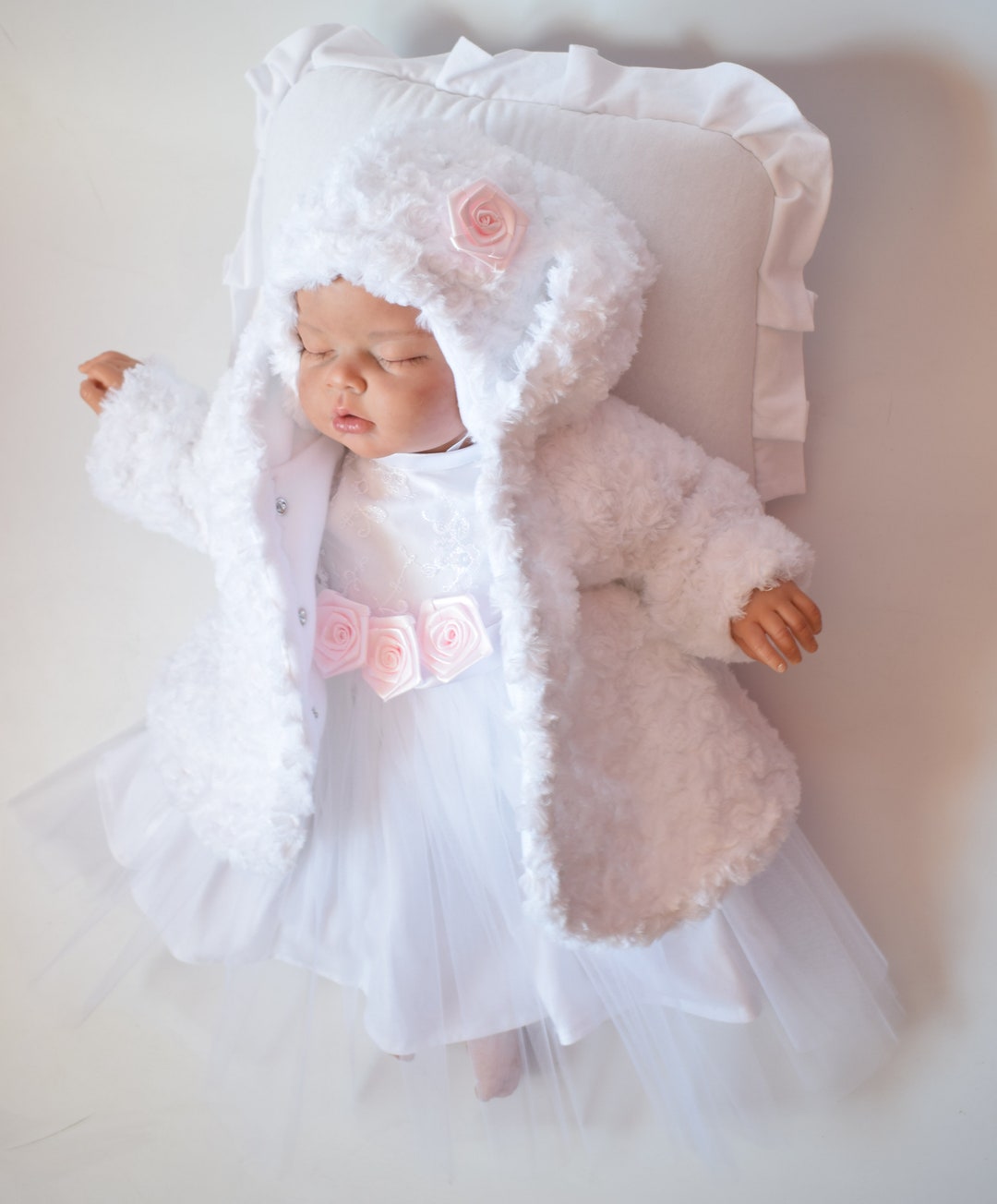 Minky, Baptism Set, Christening Set for Girl, Dress for Girl, Lace ...