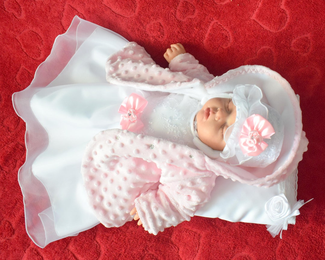 Minky, Baptism Set, Christening Set for Girl, Dress for Girl, Lace ...