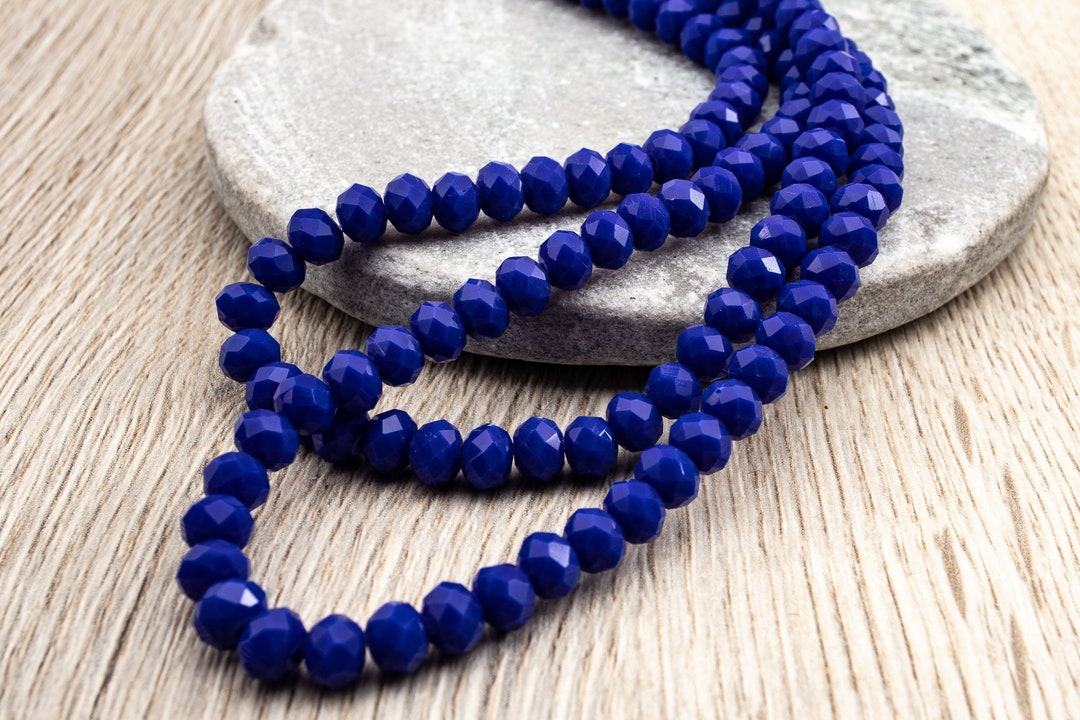 Classic Royal Blue 6x4 Mm Glasfacetteperlen Strang 40 Cm - Etsy