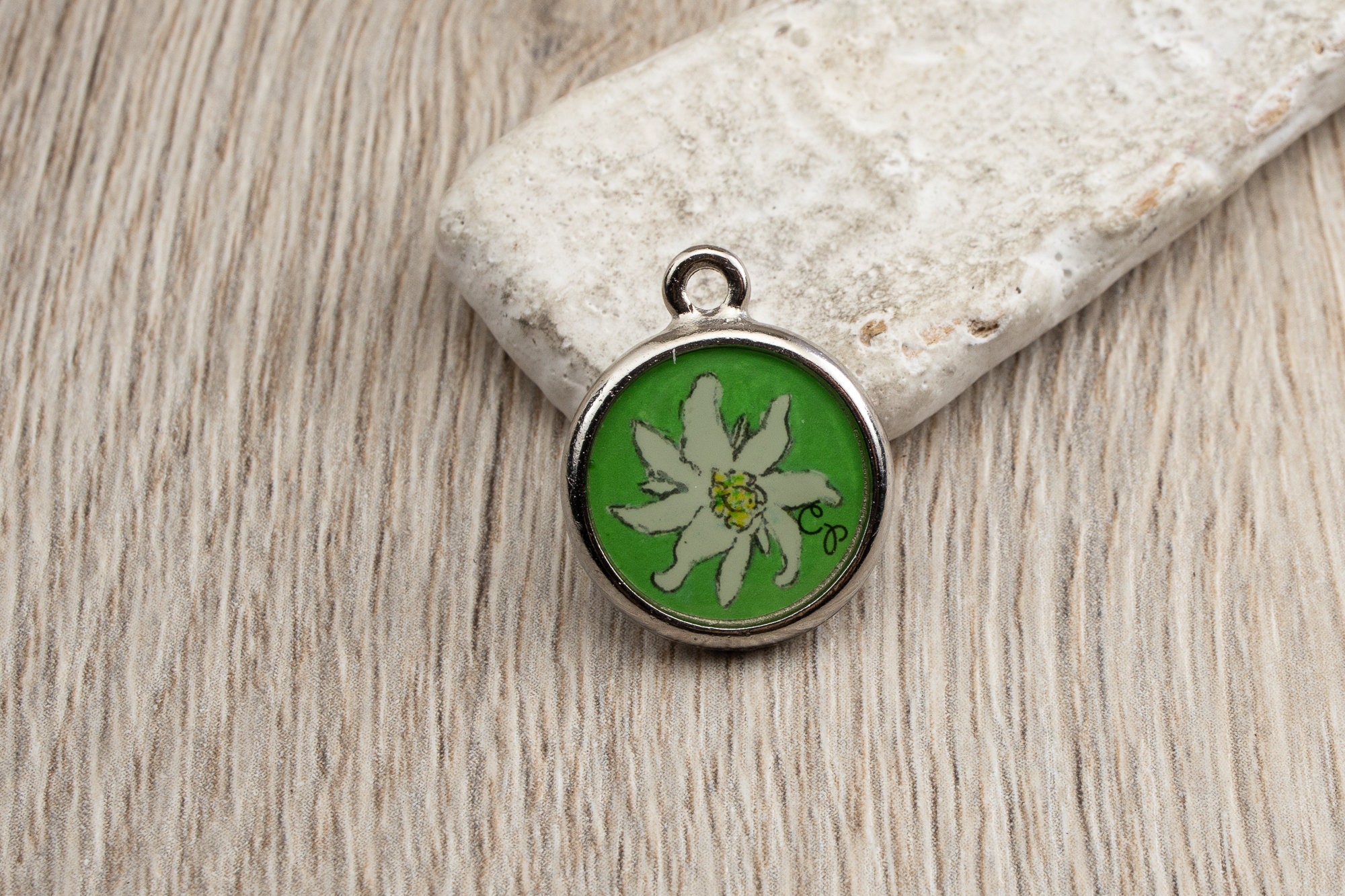 1x Anhänger Edelweiß 14 mm Farben rosa pink flieder grün | Etsy