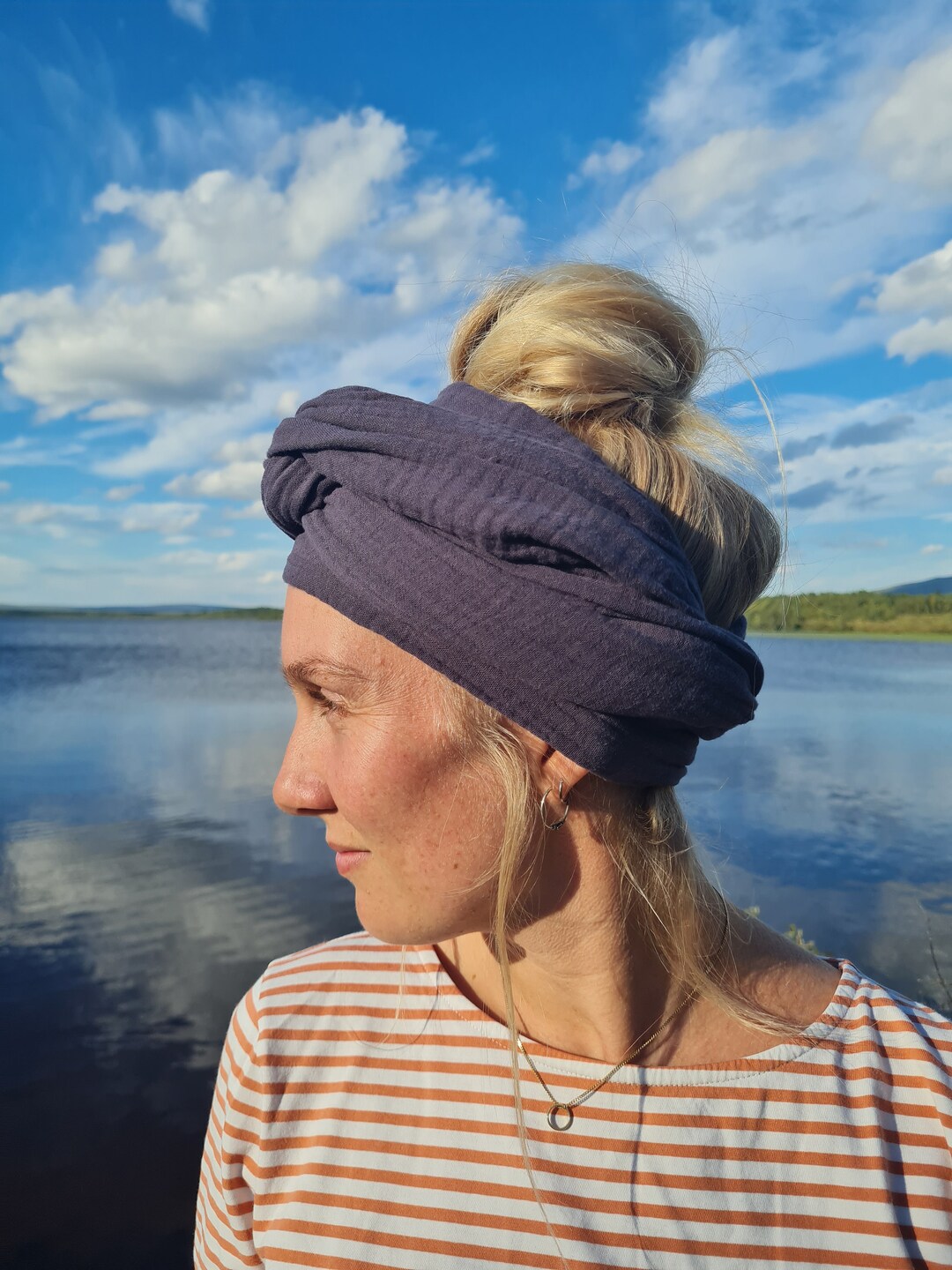 Muslin, Hairband for Self-tying, Grey, Cotton, Muslin Ribbon - Etsy