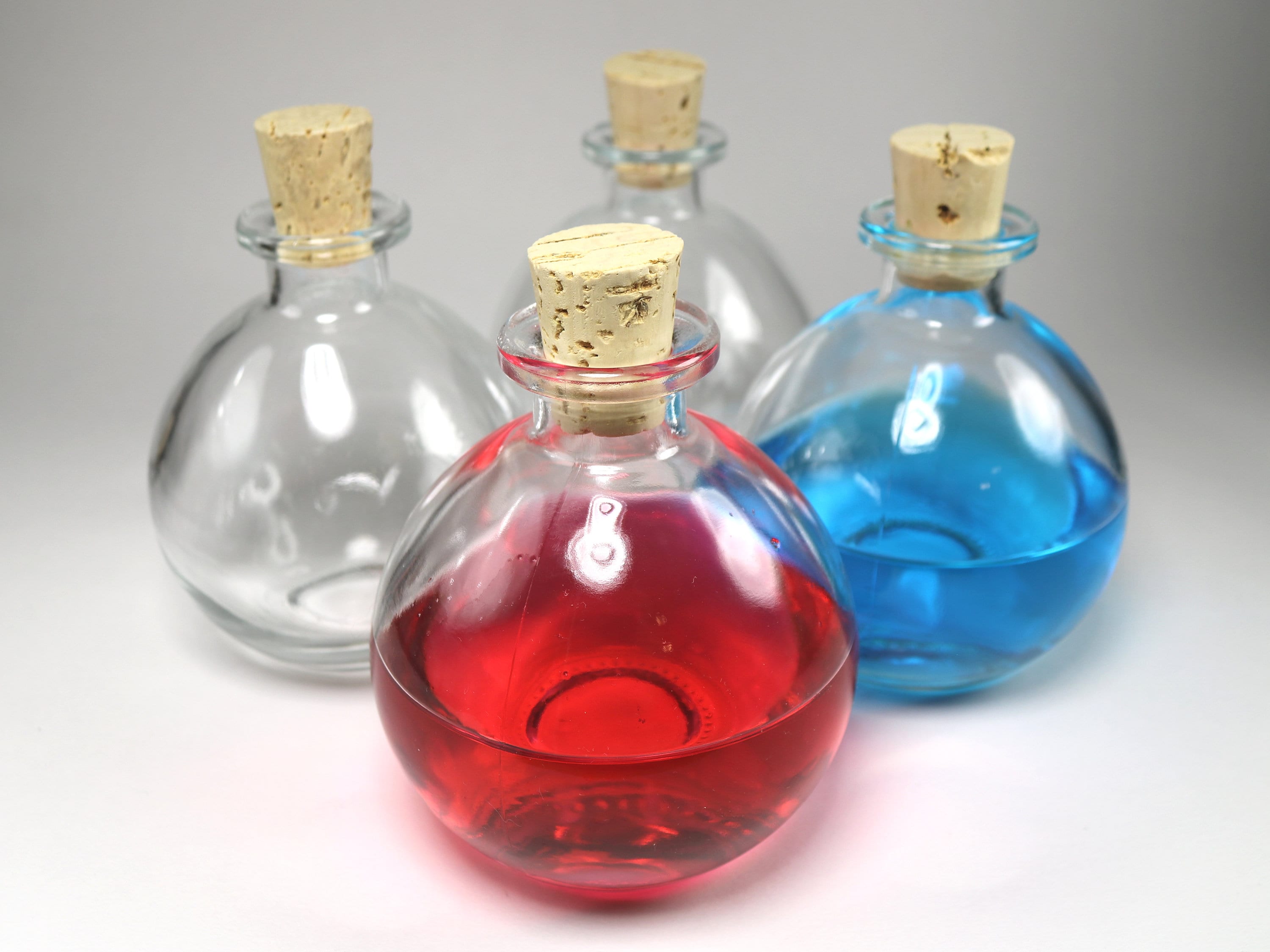 Potion Bottles Large Round Glass Bottle With Cork Top Etsy Canada
