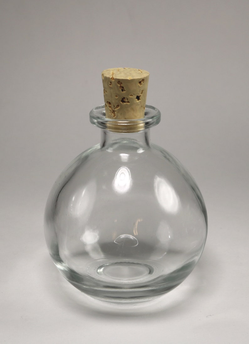 Potion Bottles Large Round Glass Bottle With Cork Top Etsy Canada
