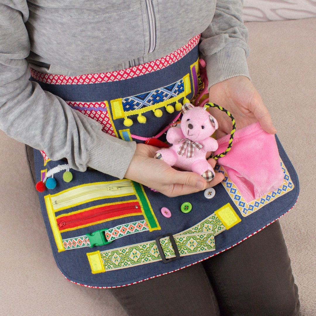 Fidget Apron for Alzheimer's, Sensory Aprons for Adults, Activity ...