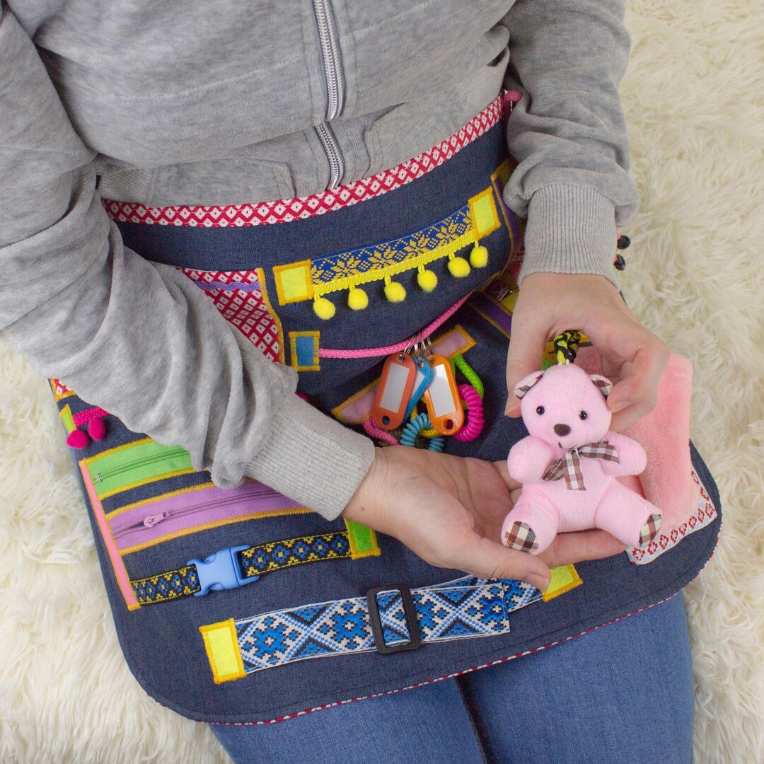 Fidget Apron for Alzheimer's, Sensory Aprons for Adults, Activity ...