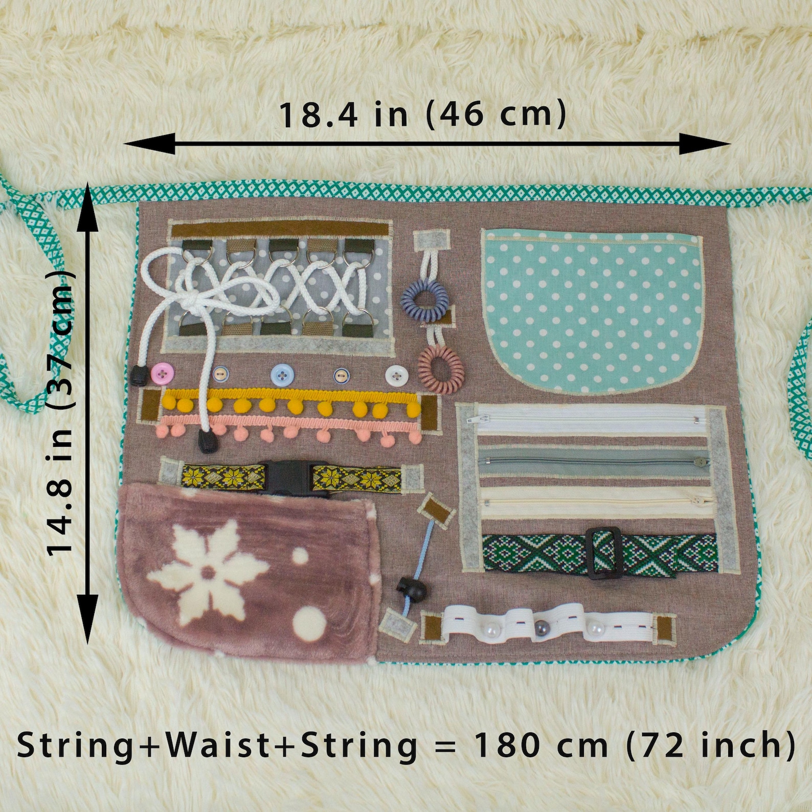 Dementia Fidget Blanket Apron, Alzheimer Gift, Activity Quilt Mat ...
