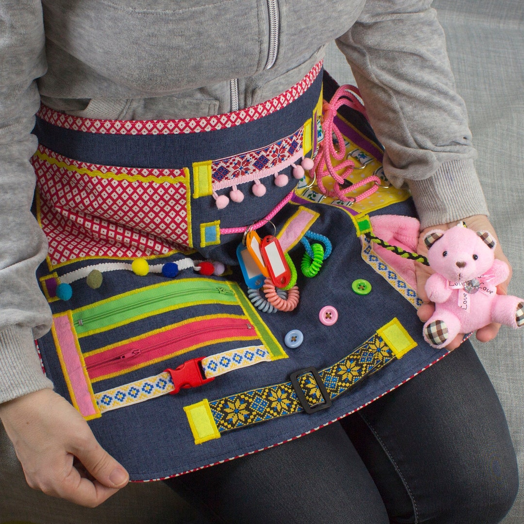 Fidget Apron for Alzheimer's, Sensory Aprons for Adults, Activity ...